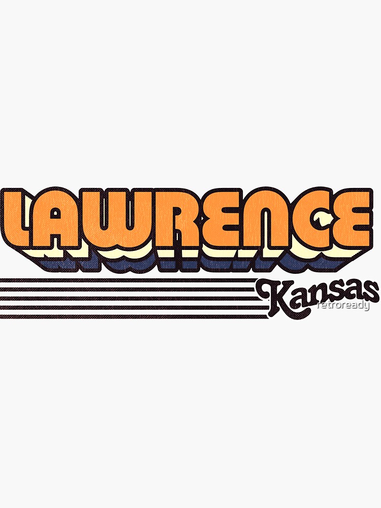 "Lawrence, Kansas | Retro Stripes" Sticker for Sale by retroready ...