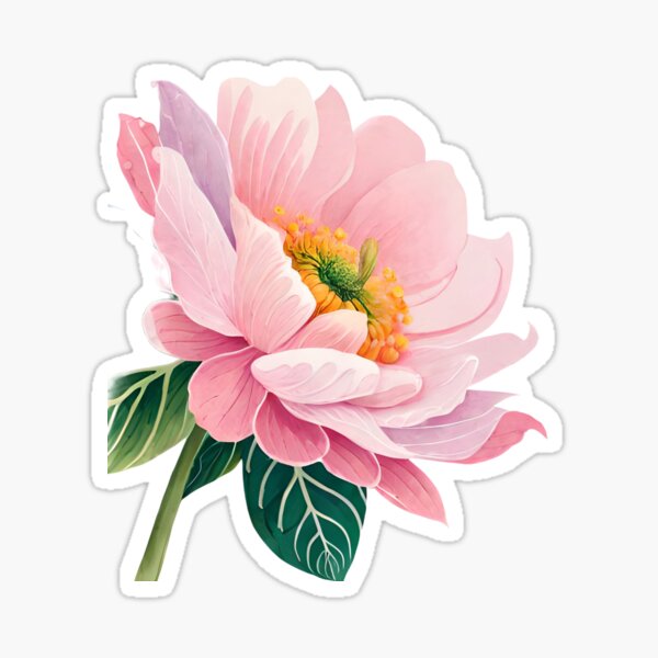 "Flower pink peony" Sticker for Sale by MyFlowers | Redbubble