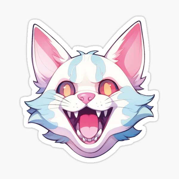 "Crazy Furry Cat" Sticker for Sale by FurryKingdom | Redbubble