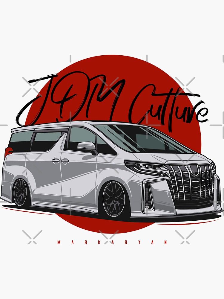 "JDM Culture - Alphard" Sticker for Sale by OlegMarkaryan | Redbubble