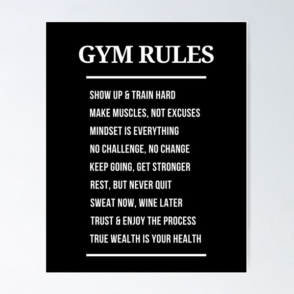 "Gym rules Sign, Gym Quotes, Gym Poster, Workout Sign, Fitness ...