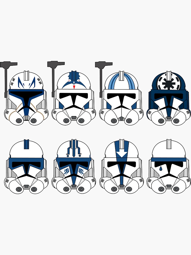 "501st Clone Helmets" Sticker for Sale by IB-0525 | Redbubble