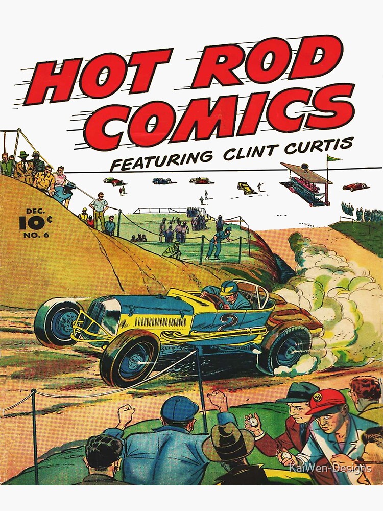"Hot Rod Comics" Sticker for Sale by KaiWen-Designs | Redbubble