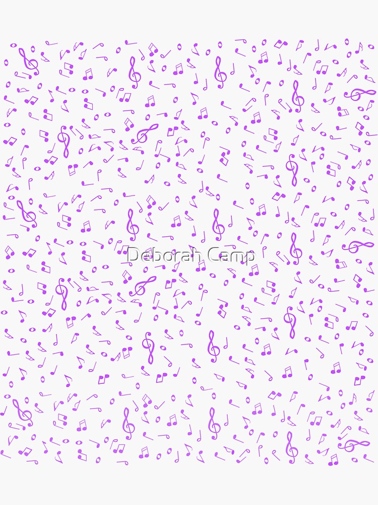 "Purple Music Notes Pattern" Sticker for Sale by DeborahCamp | Redbubble