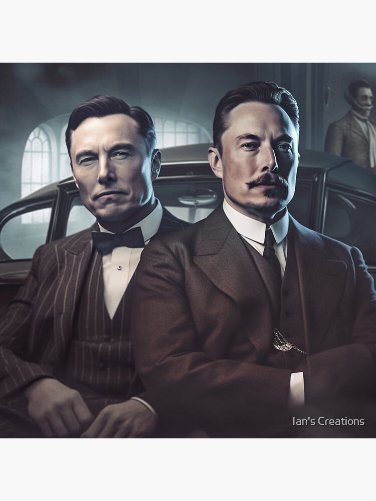 Nikola Tesla and Elon Musk Photographic Print