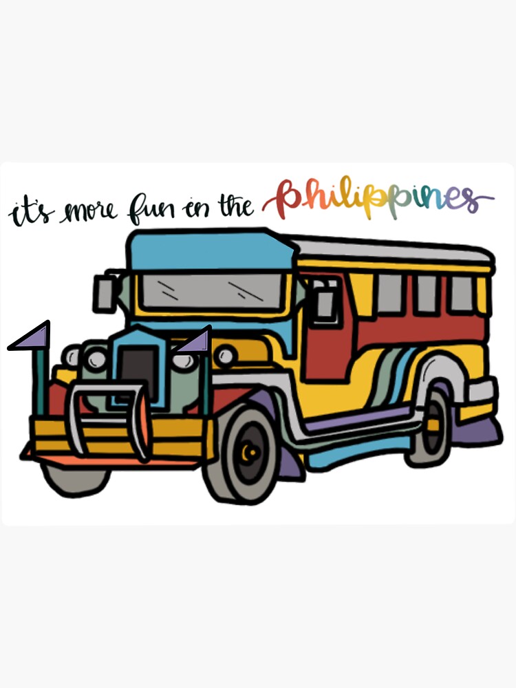 It’s More Fun in the Philippines” Jeepney" Sticker for Sale by ...