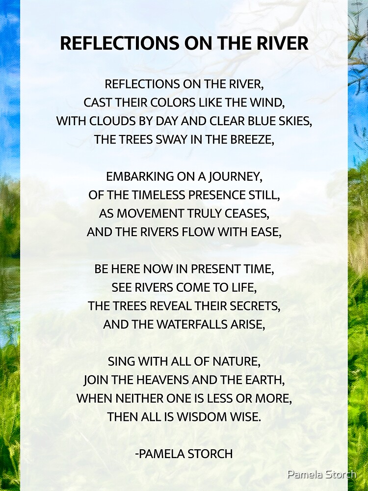 "Reflections on the River Poem" Sticker for Sale by PamelaStorch ...