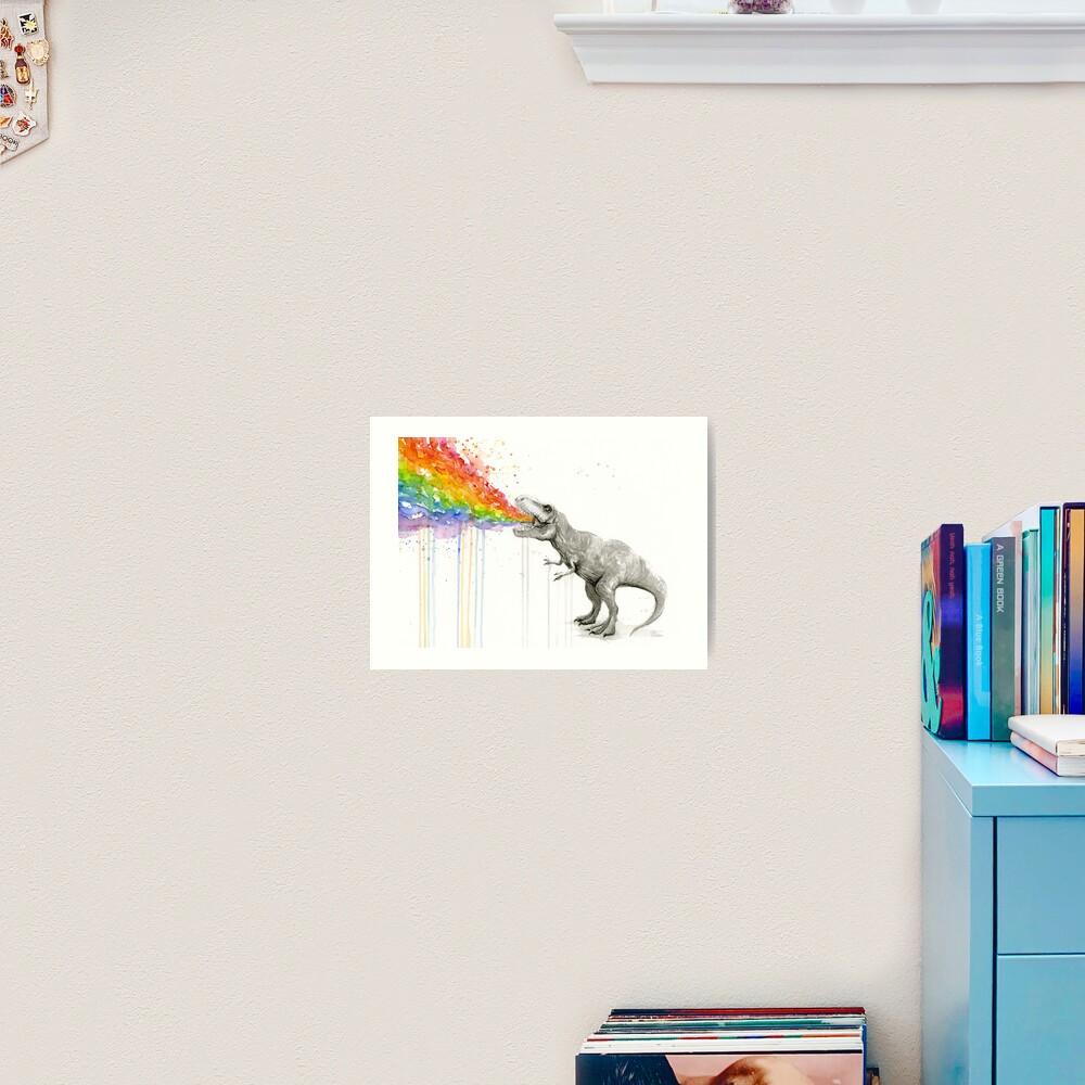 "T-Rex Rainbow Puke " Art Print for Sale by olga-shvartsur | Redbubble