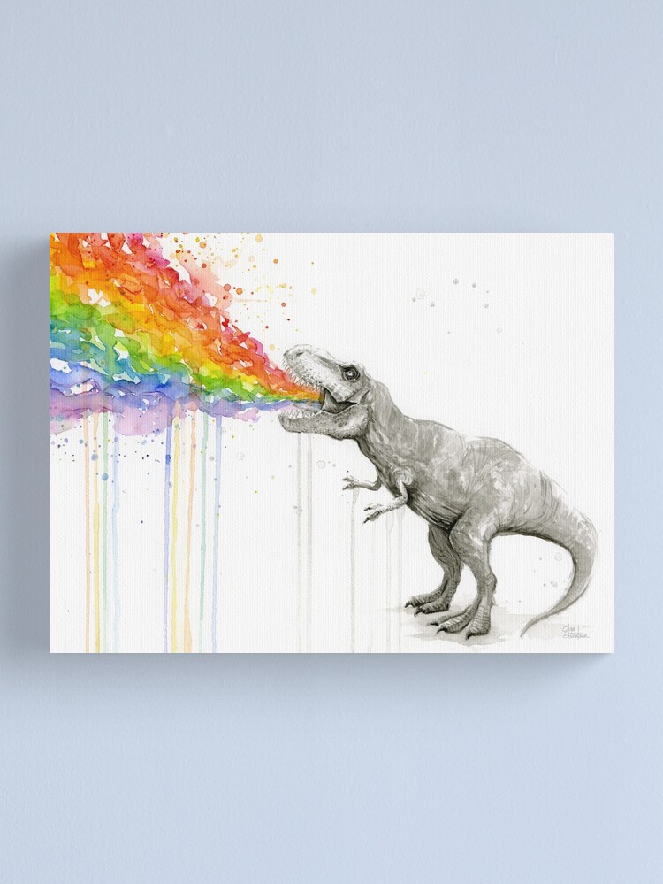 T-Rex Rainbow Puke | Canvas Print sold by Rare | SKU 48822050 | 25% OFF ...