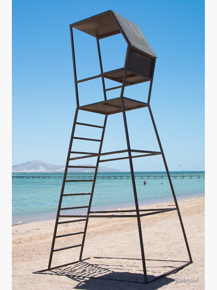 "beach chair, surveillance, lifeguard" Sticker for Sale by jsebouvi ...