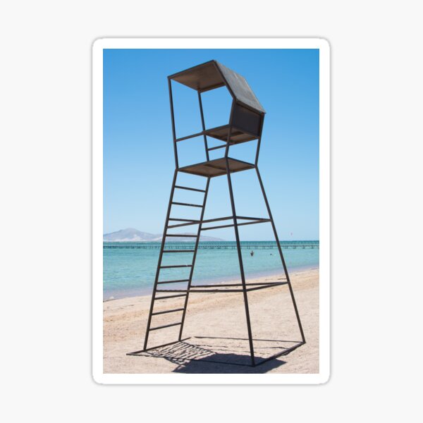 "beach chair, surveillance, lifeguard" Sticker for Sale by jsebouvi ...