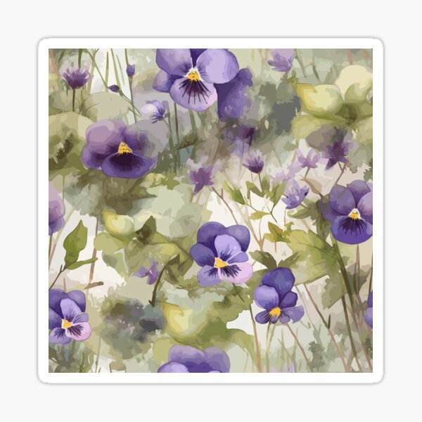 "Midday Violets: Delicate Watercolor" Sticker for Sale by TopArtsy ...