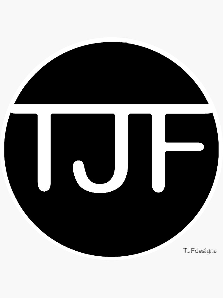 "TJF Logo Black and White" Sticker for Sale by TJFdesigns | Redbubble