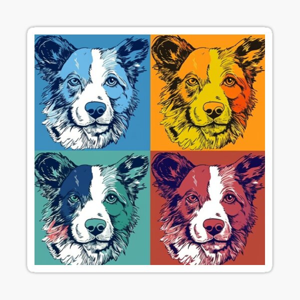 "Border Collie Pop-Art design - Bold & Unique" Sticker for Sale by ...