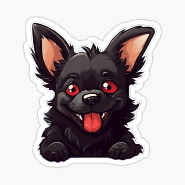 "Cute black and red dog sticker" Sticker for Sale by kalindiStore ...