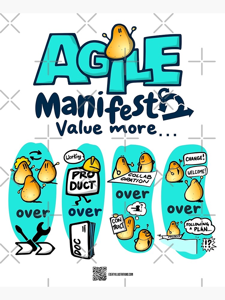 "Agile manifesto - Potatoes version no BG" Art Print for Sale by eSeaty | Redbubble