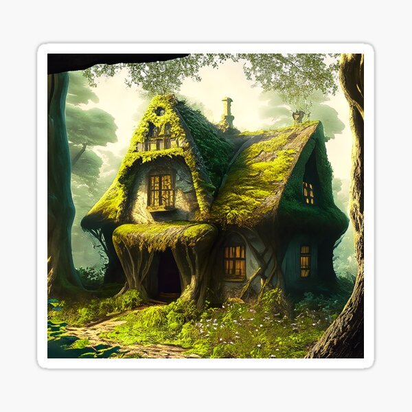 "Overgrown Green Cottage" Sticker for Sale by frigamribe88 | Redbubble
