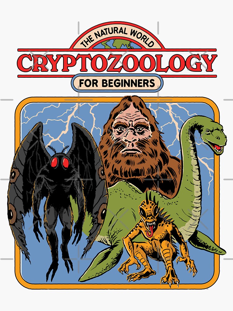 "Cryptozoology For Beginners" Sticker for Sale by Steven Rhodes | Redbubble