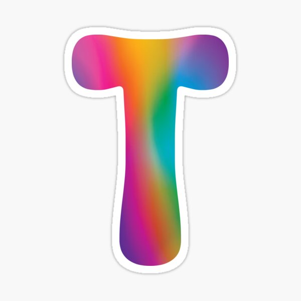"Rainbow Letter T Sticker" Sticker for Sale by Swelldesigner | Redbubble