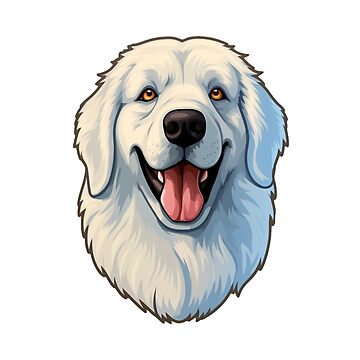 "Cartoon Great Pyrenees" Sticker for Sale by Hal's Workshop | Redbubble