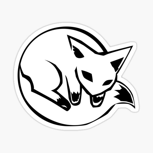 "White Fox" Sticker by silverman00 | Redbubble