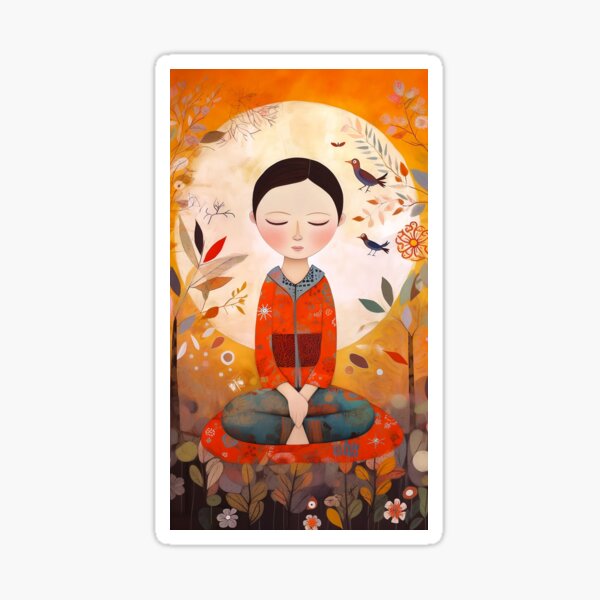 "Meditation - Spirituality - Innerpeace - Digital Art" Sticker for Sale ...