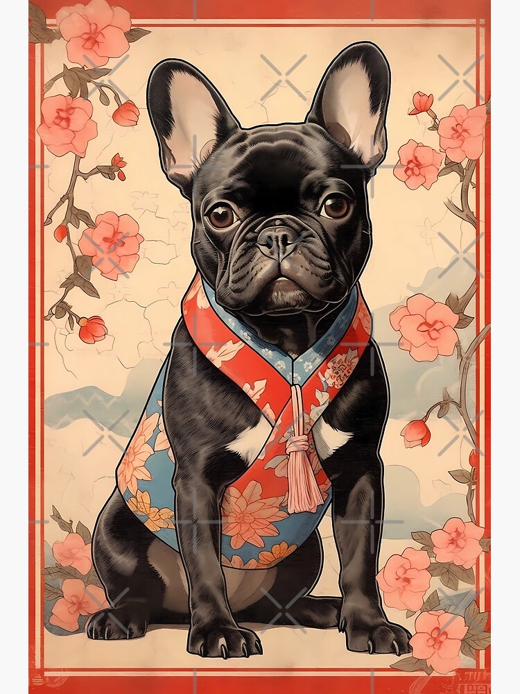 "French bulldog puppy japanese art" Photographic Print for Sale by ...