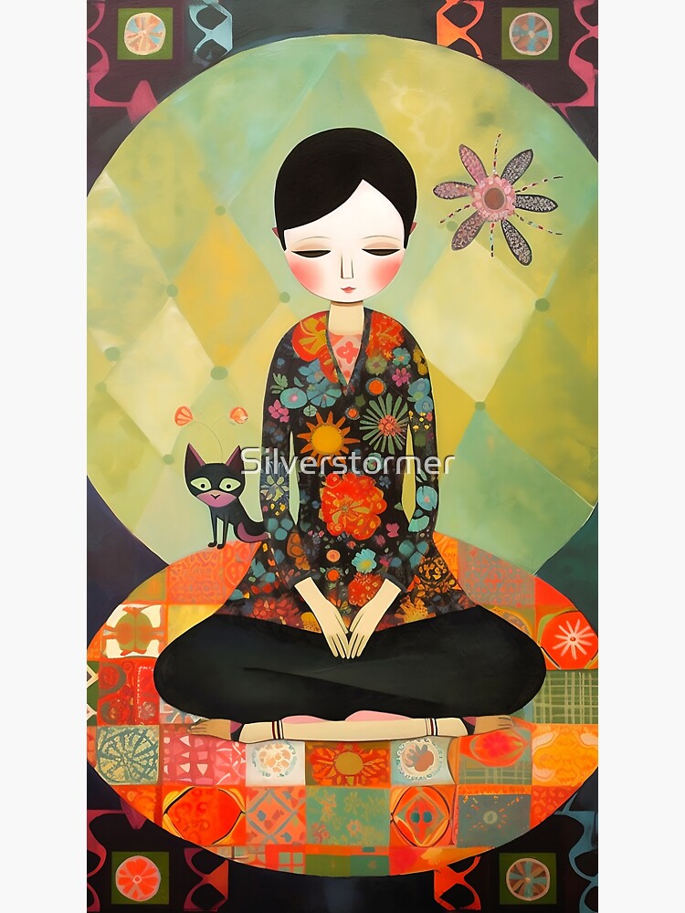 "Meditation - Spirituality - Innerpeace - Digital Art" Sticker for Sale ...