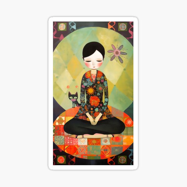 "Meditation - Spirituality - Innerpeace - Digital Art" Sticker for Sale ...