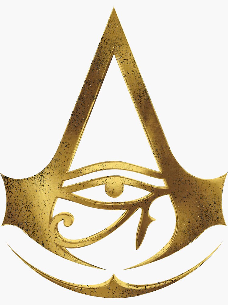"Ássássins Créed Distréssed Origins Sígil Navy Trending" Sticker for ...