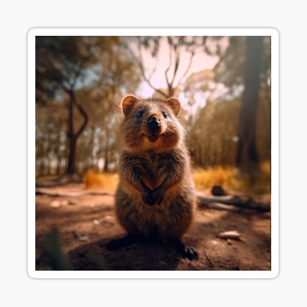 "Cute Happy Quokka" Sticker for Sale by RabyAgency | Redbubble