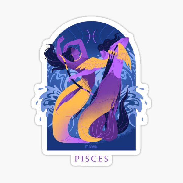 "Pisces - Ancient Greek Astrology Series" Sticker for Sale by flaroh ...