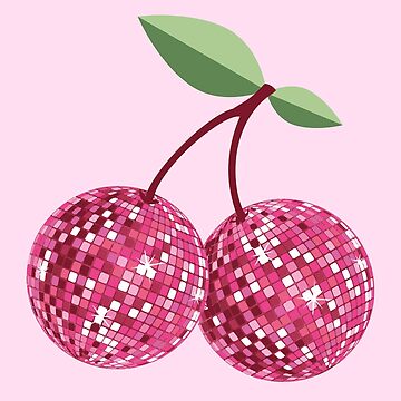 "Pink Cherry Disco Ball" Art Print for Sale by stickerspickers | Redbubble