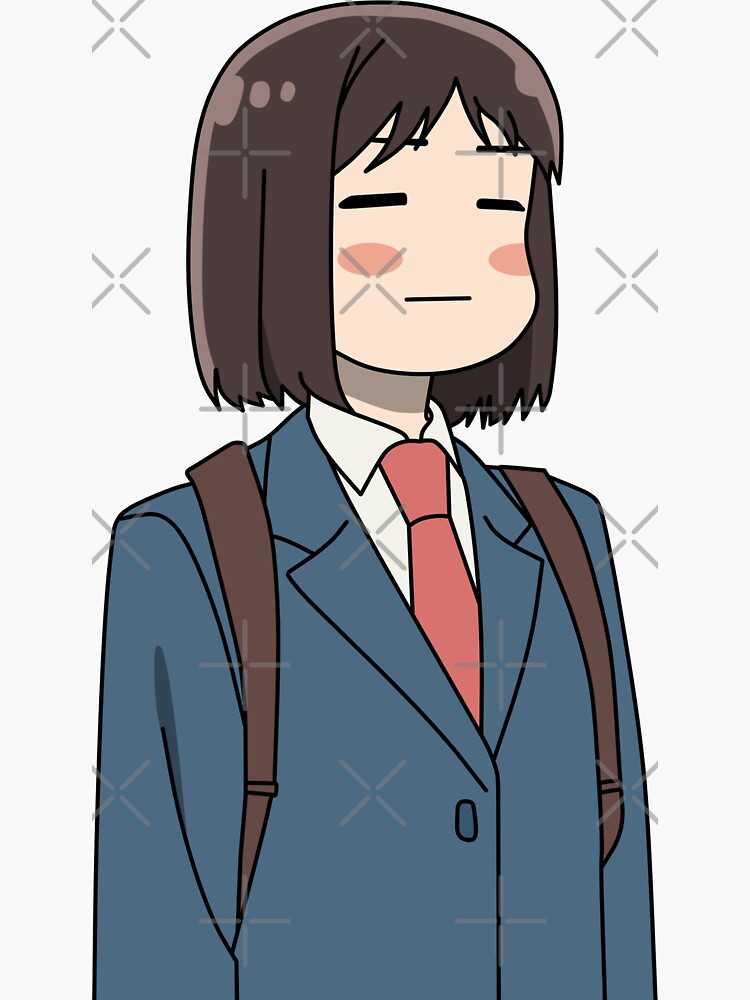"Cute Mitsumi chan with flat face" Sticker for Sale by Semzig | Redbubble