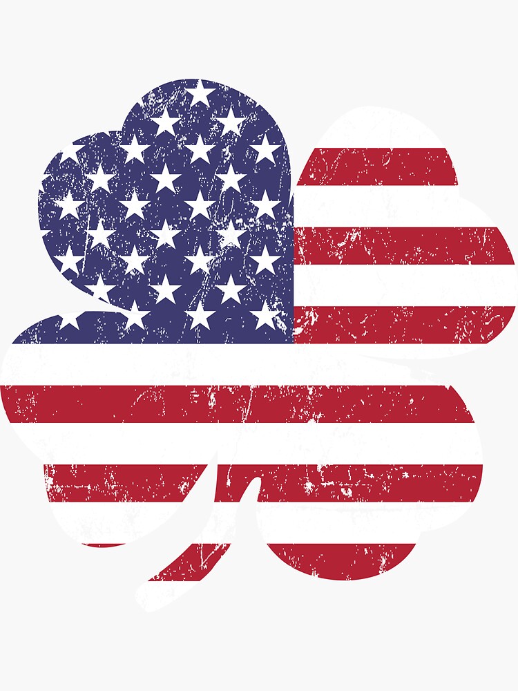 "American Flag Shamrock" Sticker for Sale by MikesTeez | Redbubble