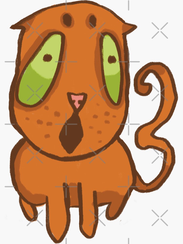 "Scared ginger cat" Sticker for Sale by Shadoodles | Redbubble