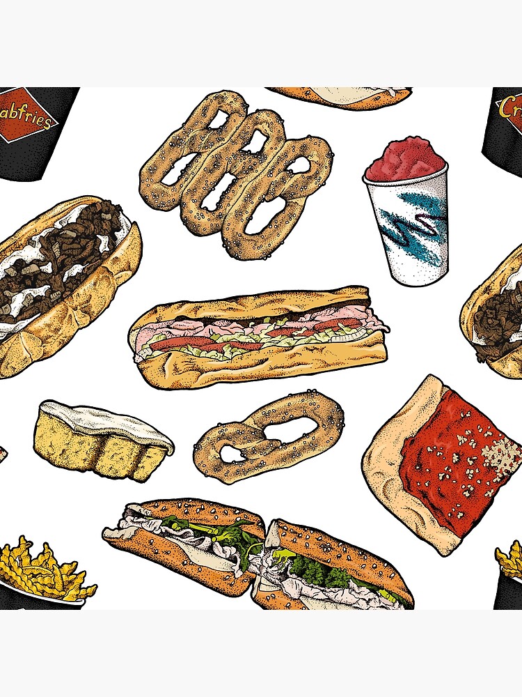 "Philly Foods Pattern - White" Poster for Sale by Elizabeth Weglein ...