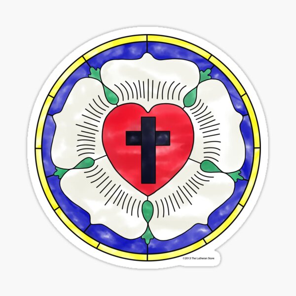 "Lutheran Rose Symbol Stained Glass Design" Sticker for Sale by ...