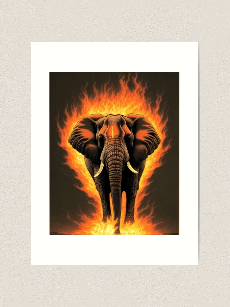 Elephant Made Of Fiery Bronze Sculpture Hand Made Statue Art Nouveau