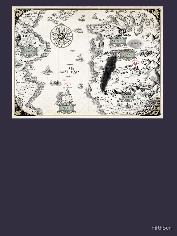 "Shadow and Bone Grishaverse Illustrated Map" T-shirt for Sale by ...