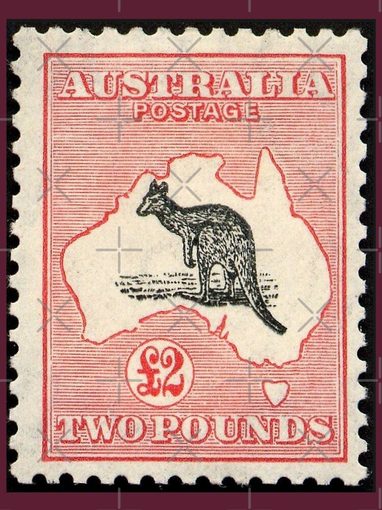 "Stamp Australia Postage Kangaroo Two Pounds" T-shirt by RainyAZ ...