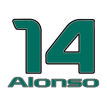 "Fernando Alonso Number 14" Sticker for Sale by BradF1Posters | Redbubble
