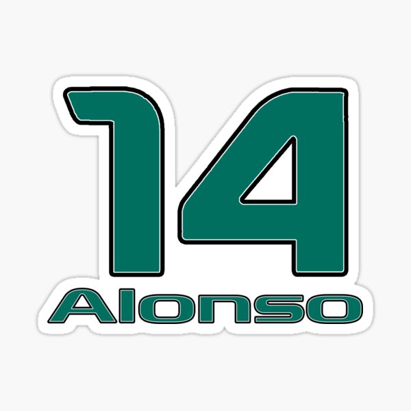 "Fernando Alonso Number 14" Sticker for Sale by BradF1Posters | Redbubble