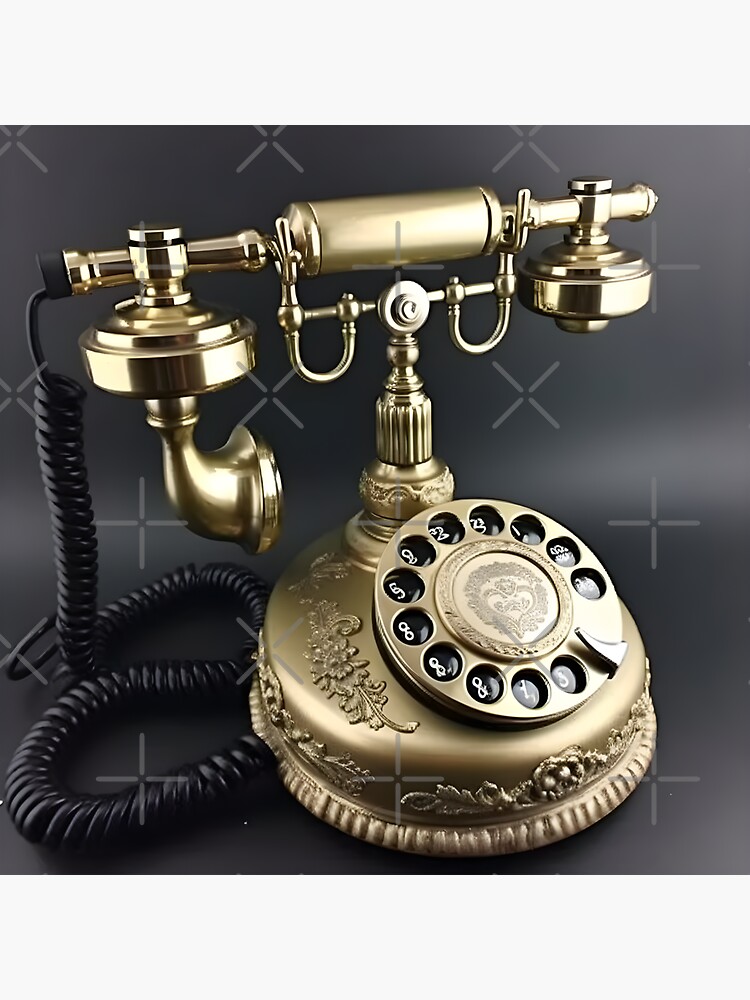"Vintage Nostalgia Antique Rotary Dial Telephone " Sticker for Sale by ...
