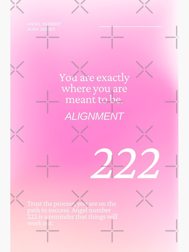 "Angel Number 222 Pink Aura" Poster for Sale by mystikwhale | Redbubble