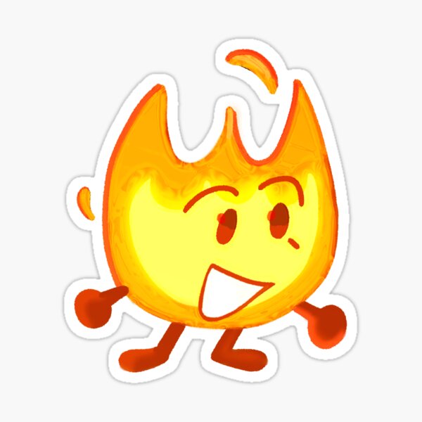 "Firey BFB" Sticker for Sale by delangodesigns | Redbubble