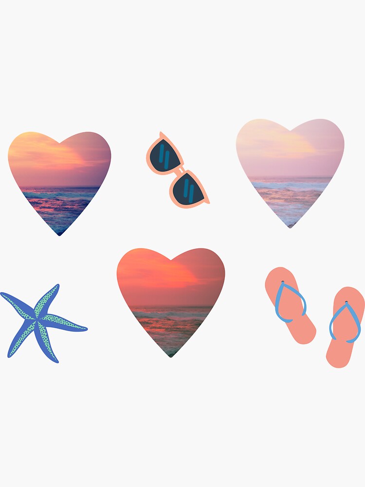 "Beach Scene Sticker Pack" Sticker for Sale by ShannonJart | Redbubble