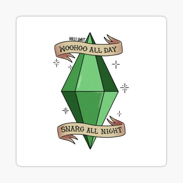 "The Sims plumbob neo-traditional banner woohoo" Sticker for Sale by ...