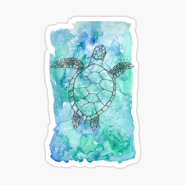 "Turtle Line Art" Sticker for Sale by ellie-mellon | Redbubble