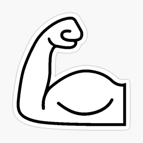 "Hand signals as a pattern ("biceps" in white)" Sticker by ...